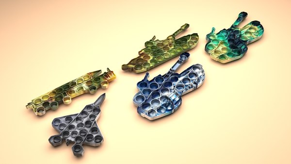 3D Pop It Fidget Toys Set model - TurboSquid 1789294