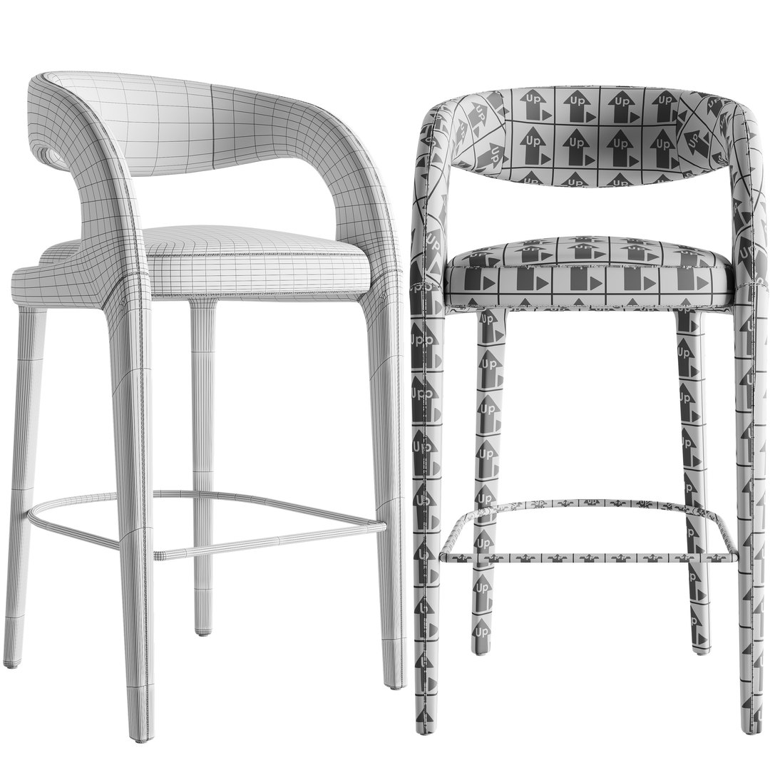 Four Hands Hawkins Bar Stool 3D Model - TurboSquid 1955939