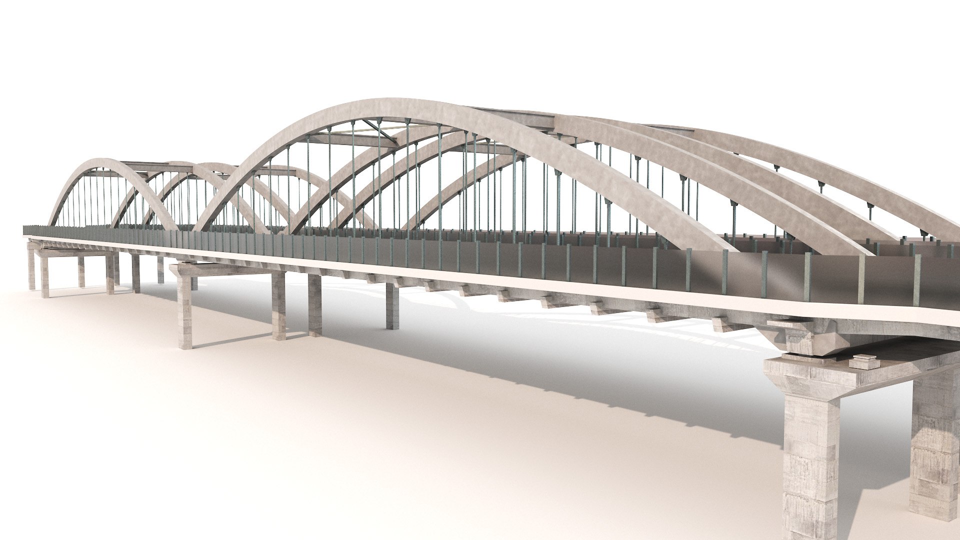 3D Through Arch Bridge With A Two-lane Road - TurboSquid 2278963