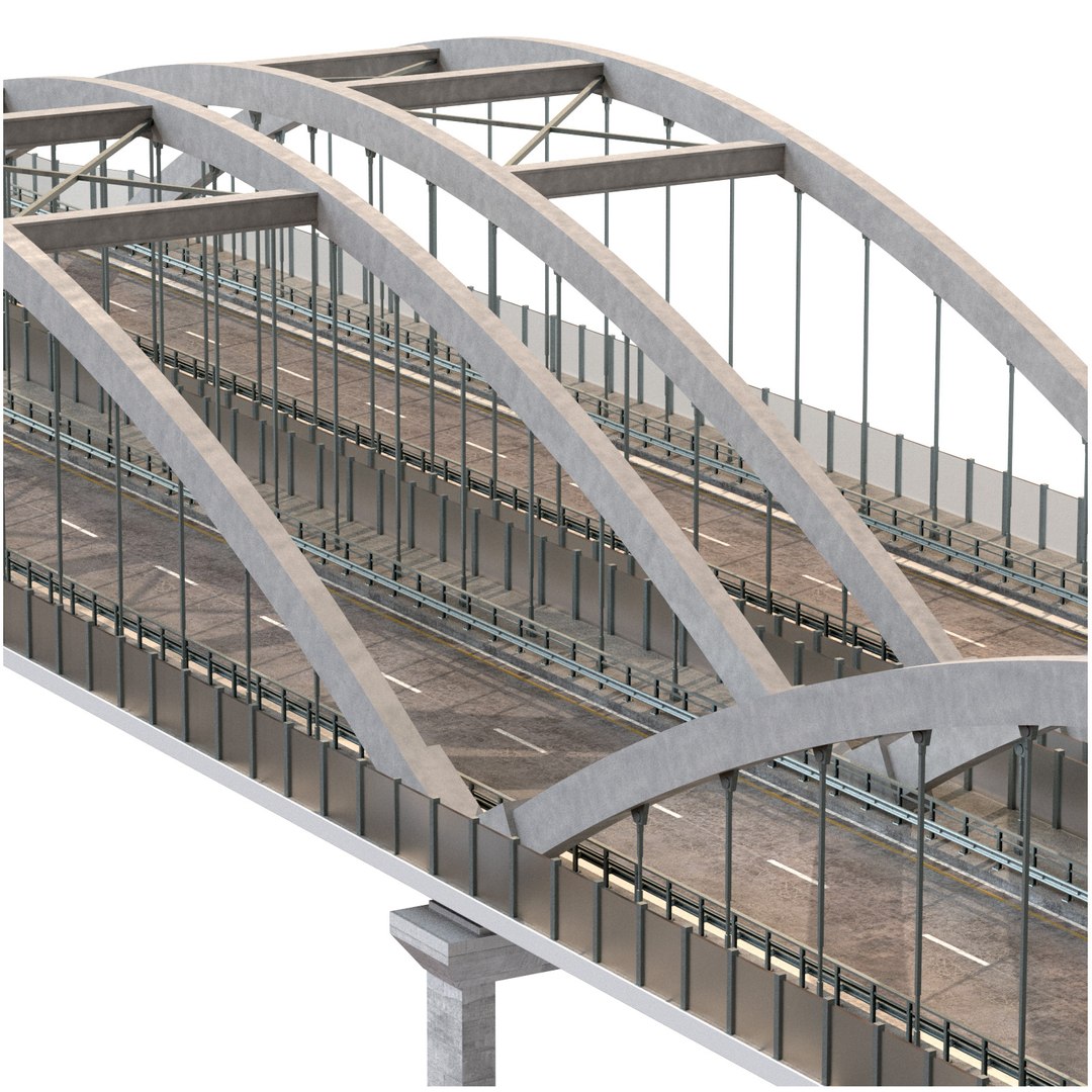 3D Through Arch Bridge With A Two-lane Road - TurboSquid 2278963