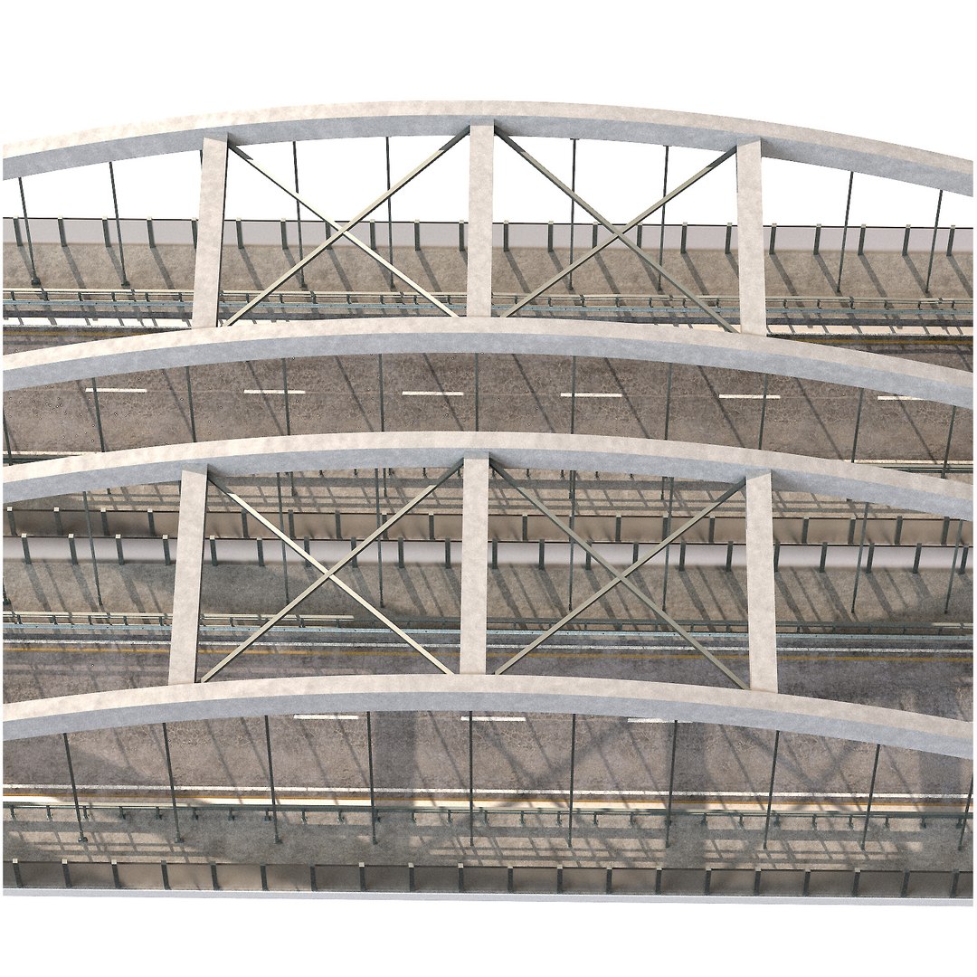 3D Through Arch Bridge With A Two-lane Road - TurboSquid 2278963