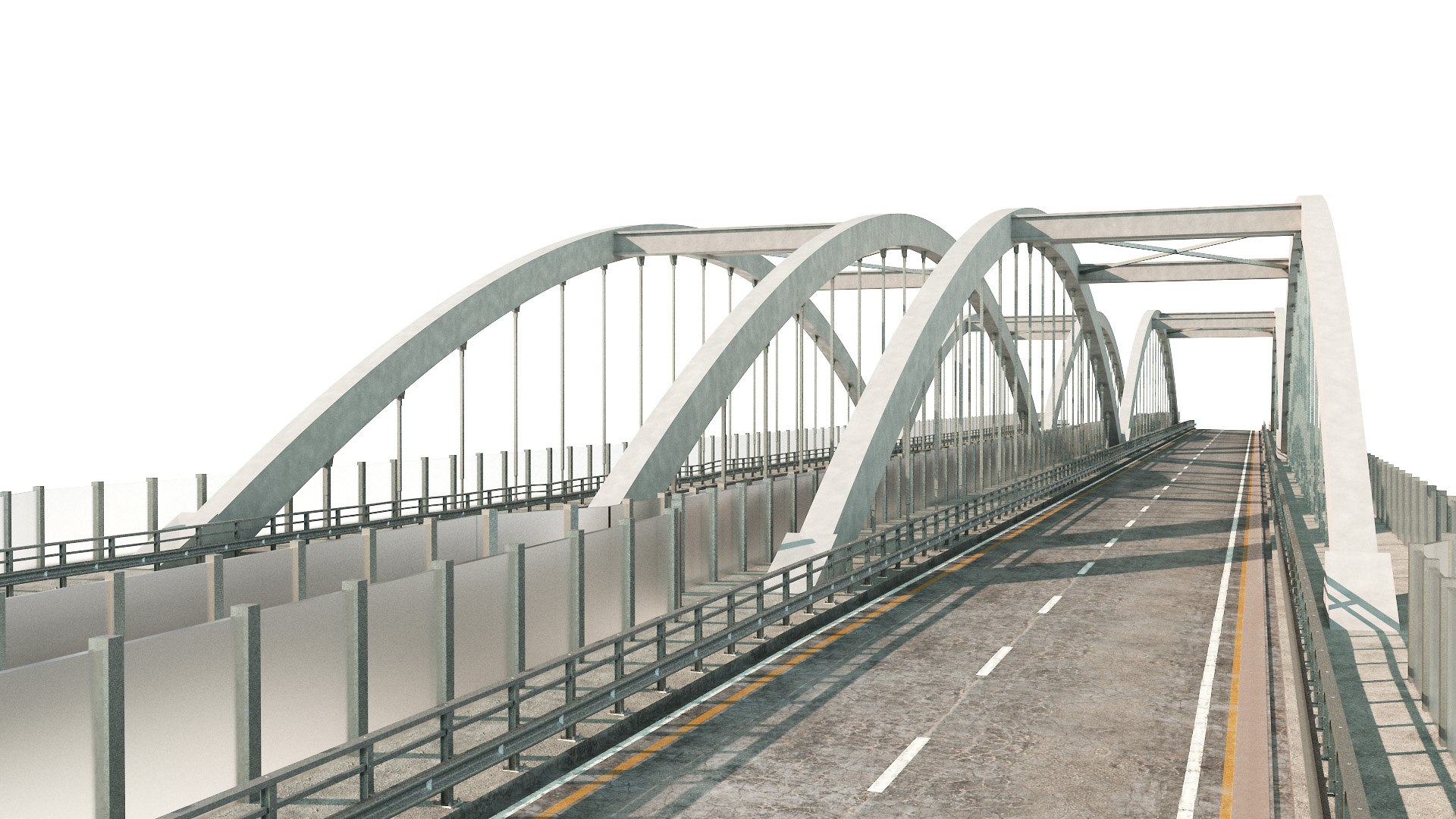 3D Through Arch Bridge With A Two-lane Road - TurboSquid 2278963