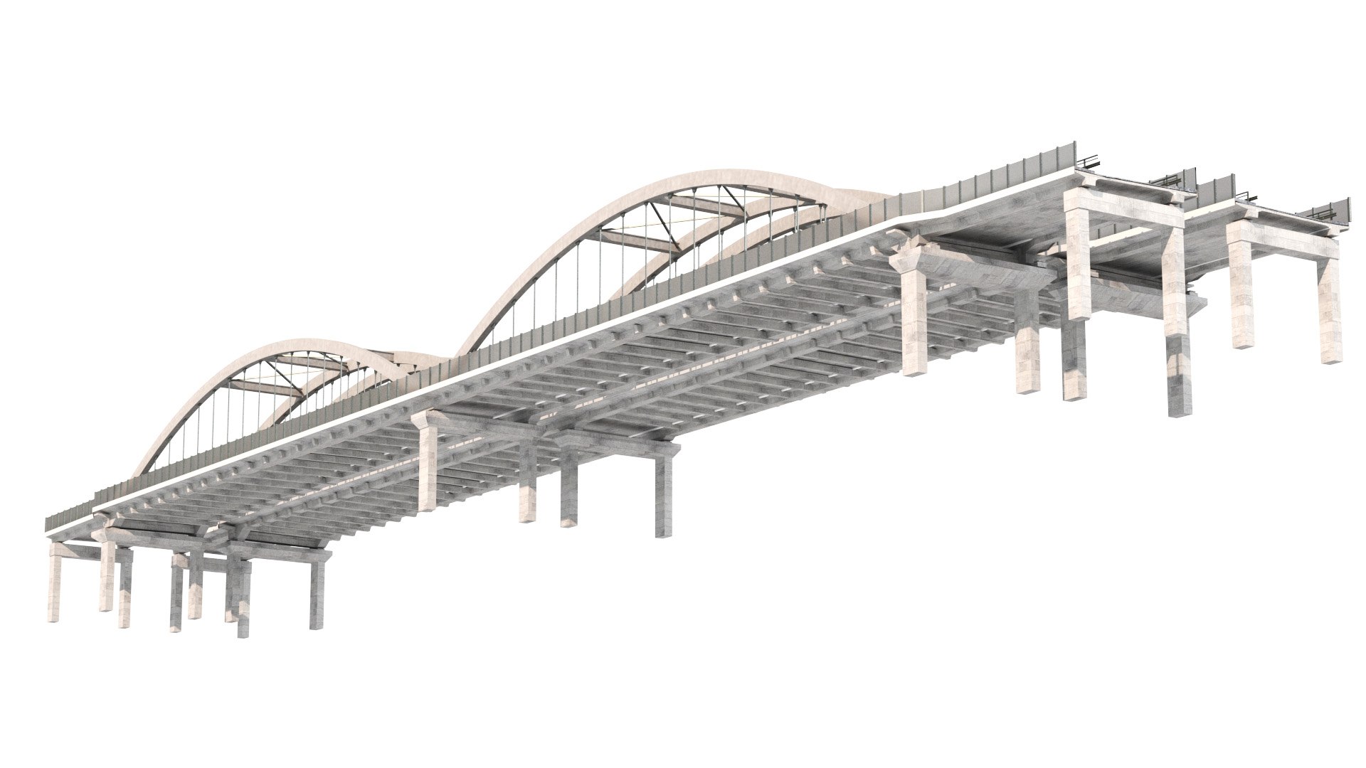 3D Through Arch Bridge With A Two-lane Road - TurboSquid 2278963