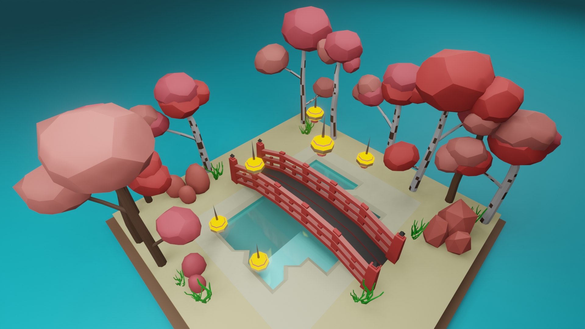 3D Garden Low-poly 3D Model Model - TurboSquid 1858719