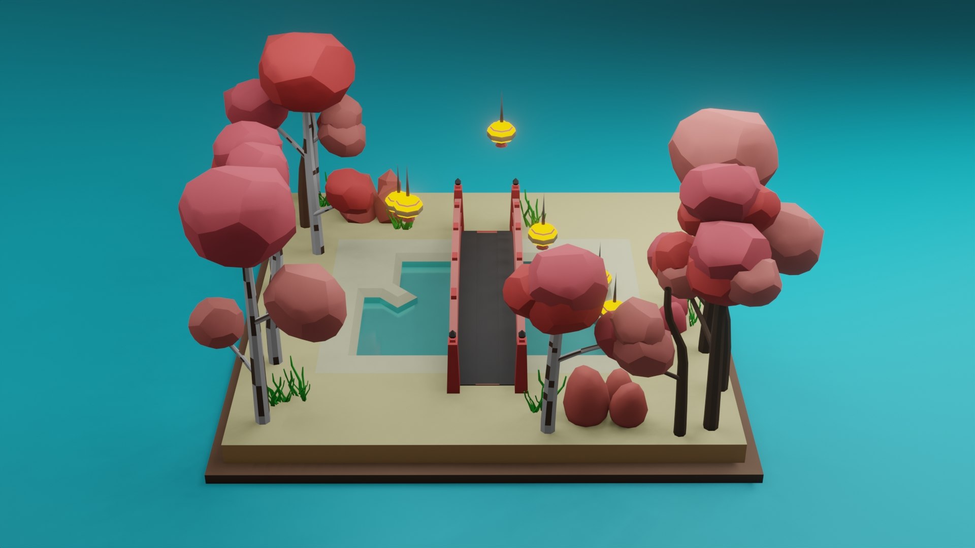 3D Garden Low-poly 3D Model Model - TurboSquid 1858719
