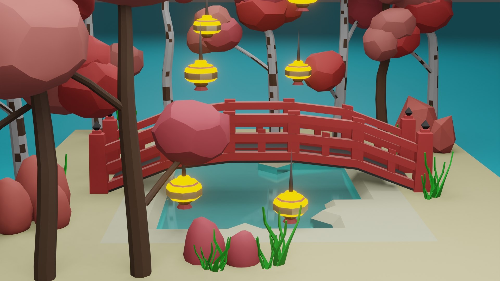 3D Garden Low-poly 3D Model Model - TurboSquid 1858719