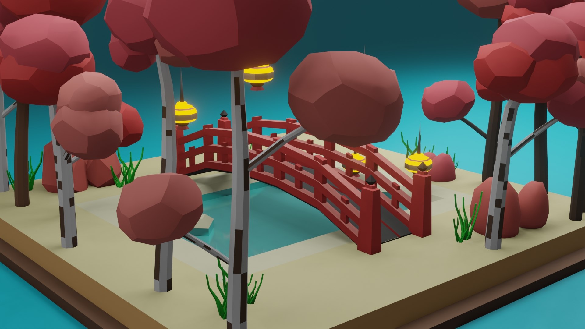 3D Garden Low-poly 3D Model Model - TurboSquid 1858719