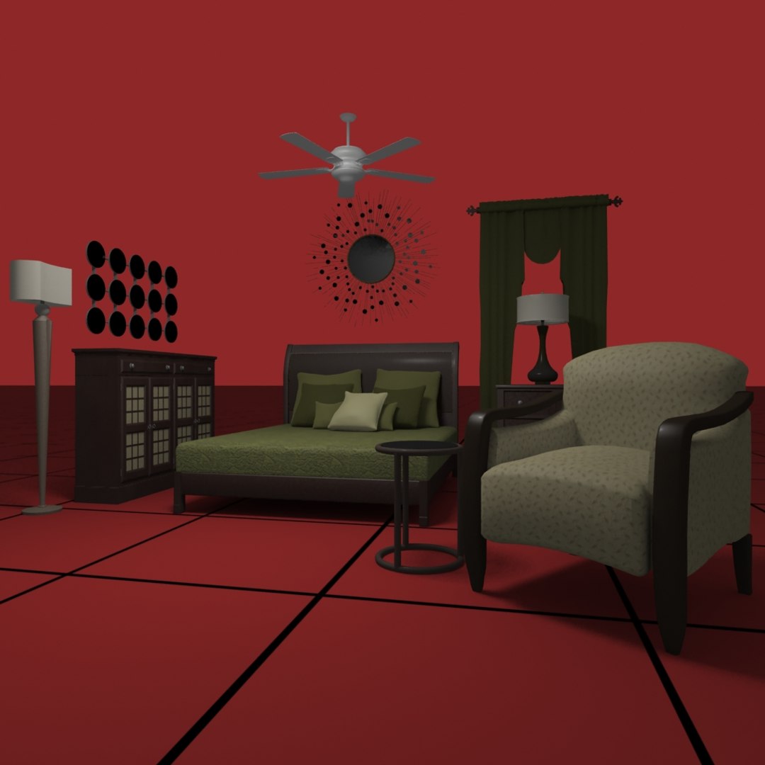 Bed Pillows Chair 3d Model