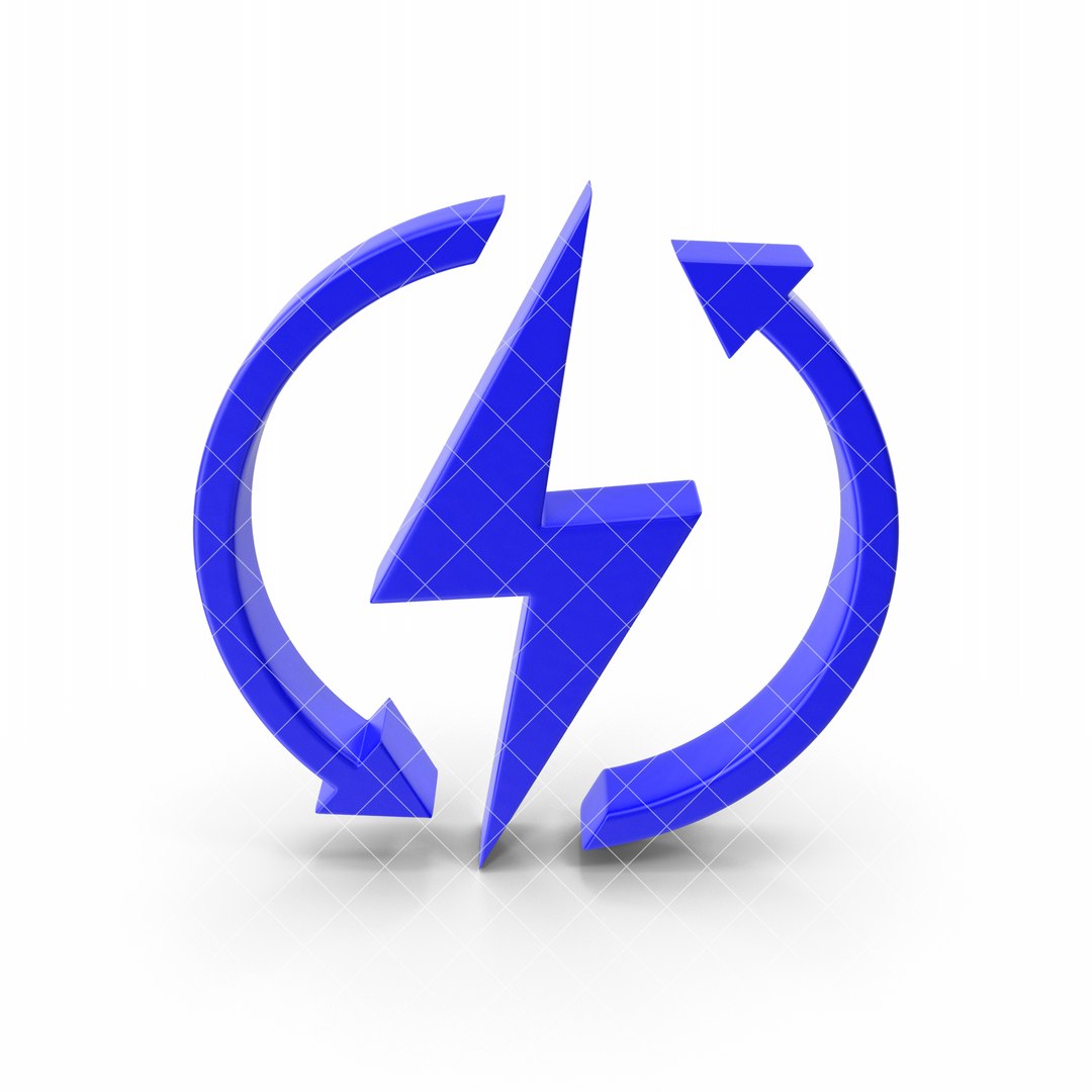 3D Energy Symbol Blue Model - TurboSquid 2308882