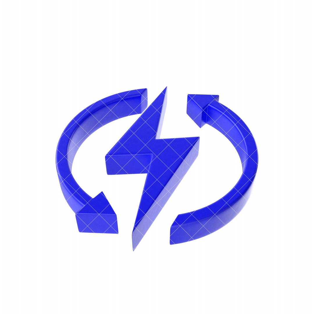 3D Energy Symbol Blue Model - TurboSquid 2308882