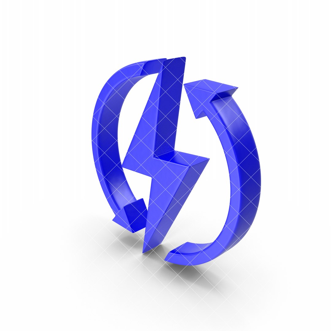 3D Energy Symbol Blue Model - TurboSquid 2308882