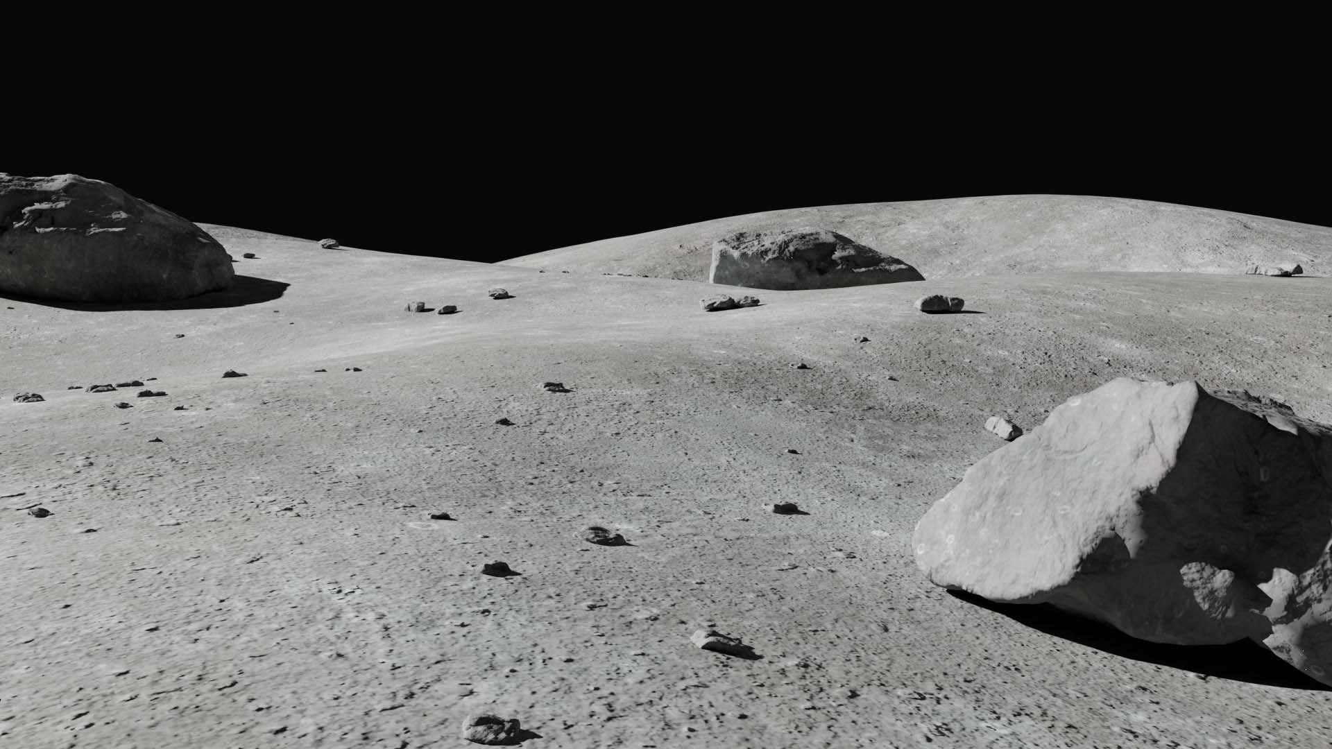 3D Model Moon Terrain And Moon Crater - TurboSquid 2234866