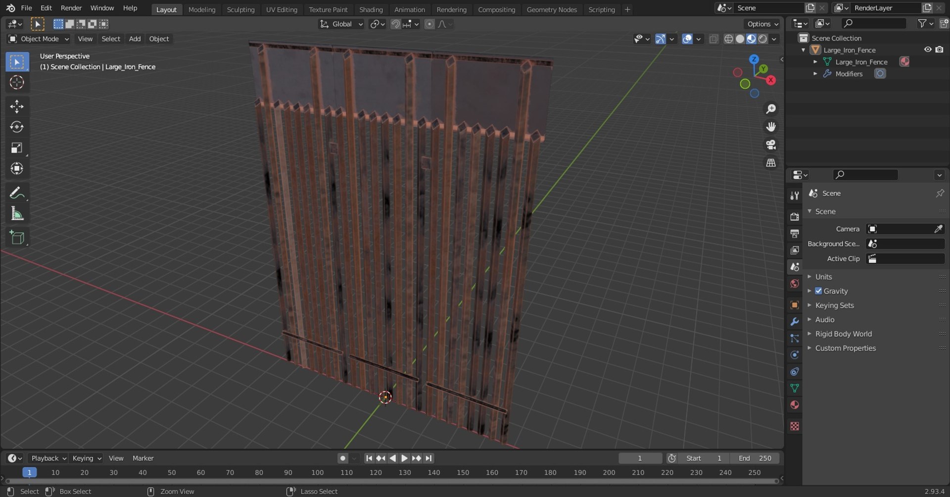 3D Large Iron Fence - TurboSquid 1958263