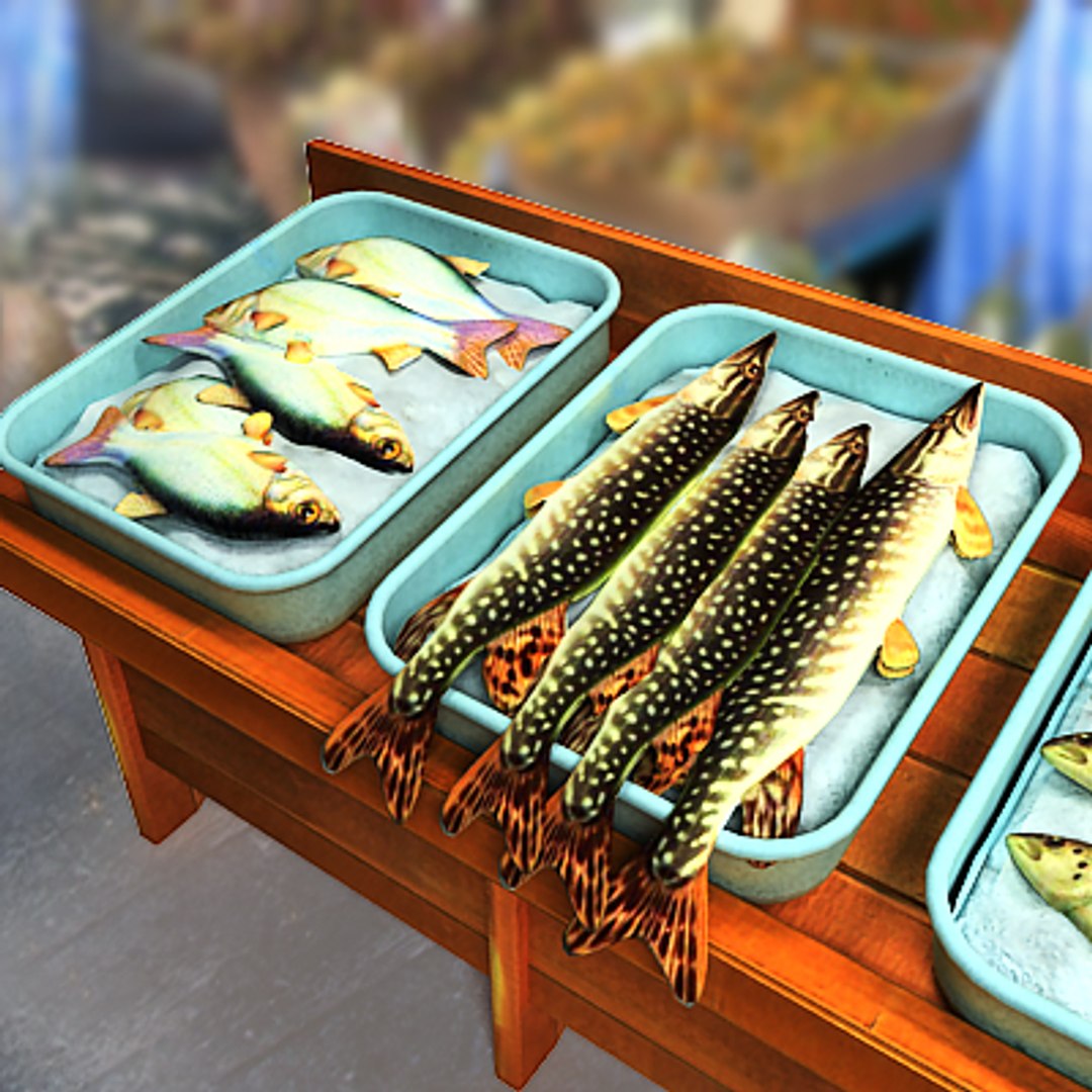 3ds Market Fish Stall