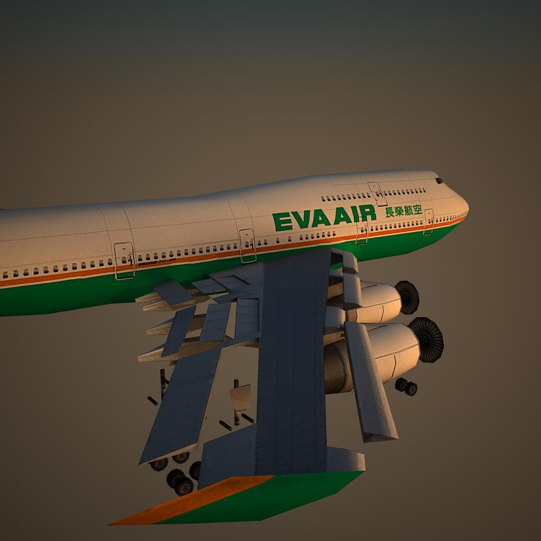 Boeing 747-400 Eva 3d Model