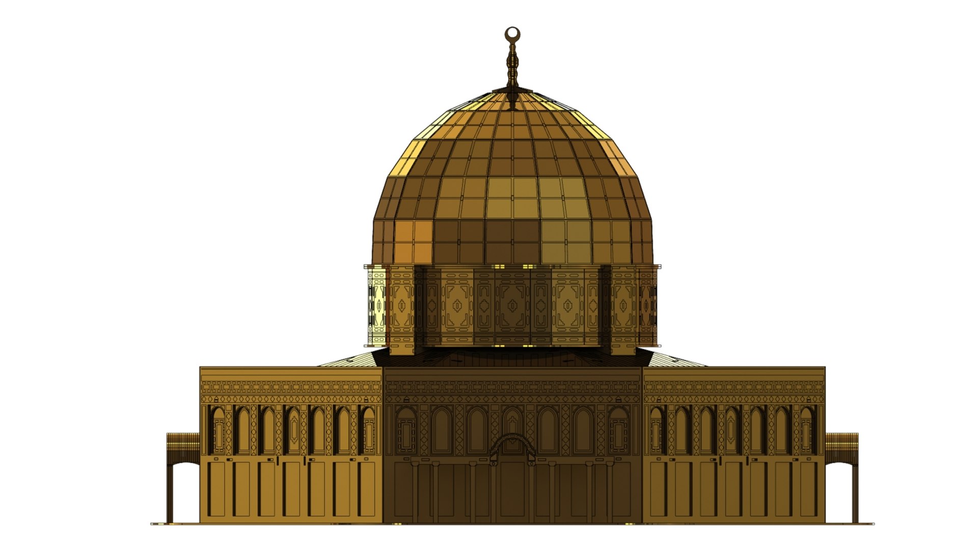 3D Model Dome Of The Rock Mosque -Laser Cut Model - TurboSquid 1728567