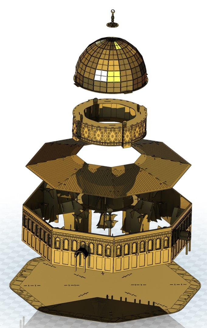 3D Model Dome Of The Rock Mosque -Laser Cut Model - TurboSquid 1728567