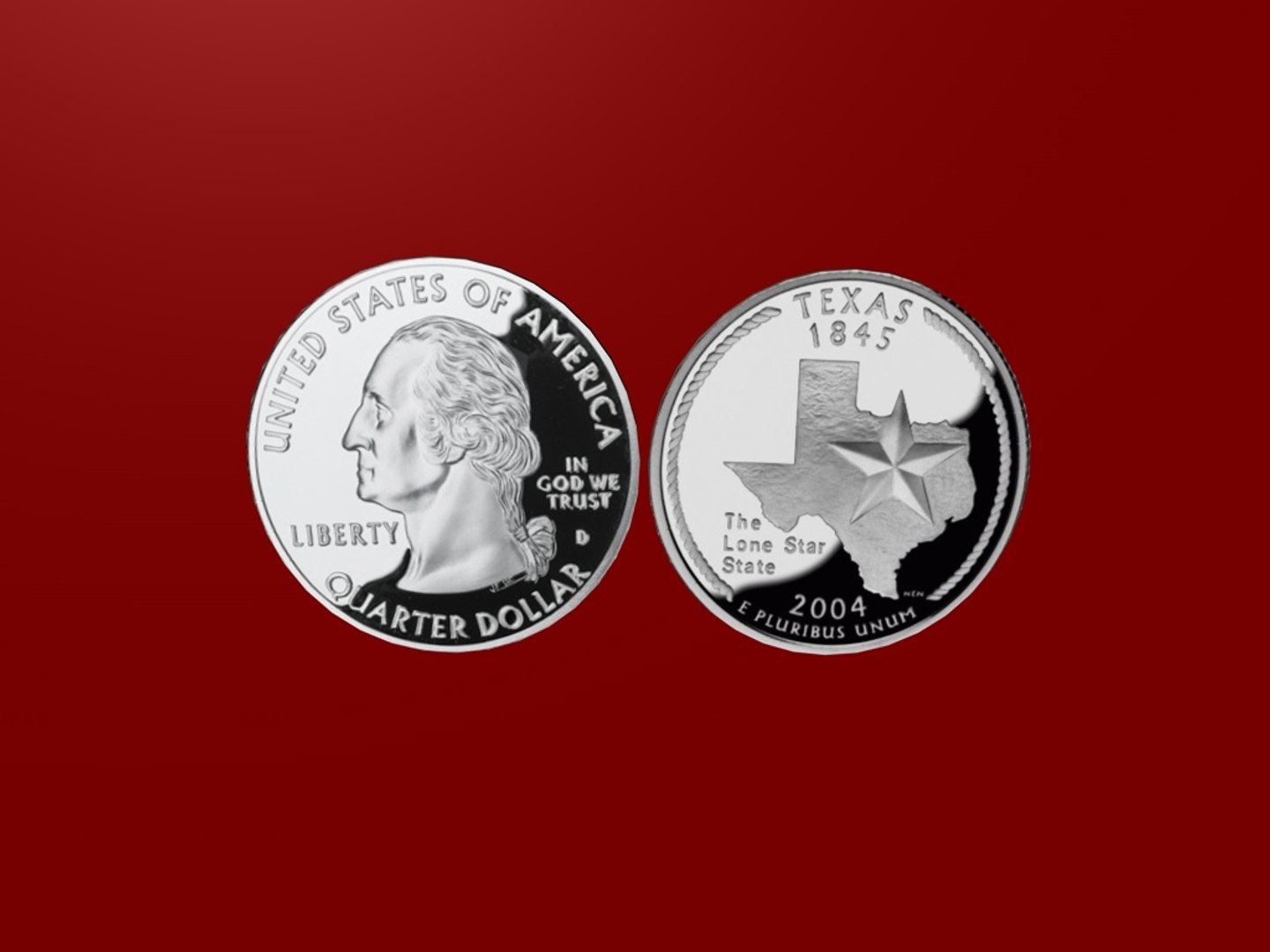 3d Model Texas State Quarter