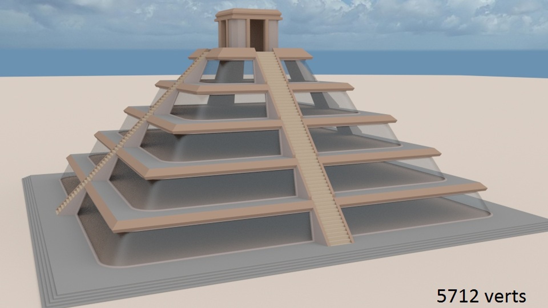 15 Different Step Pyramids 3d Model