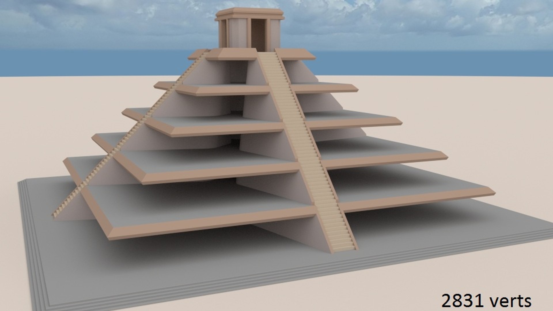 15 Different Step Pyramids 3d Model