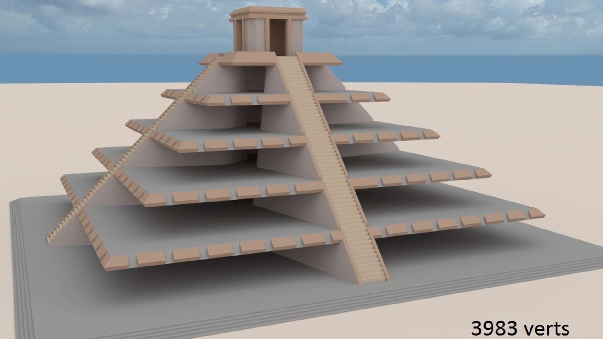 15 Different Step Pyramids 3d Model