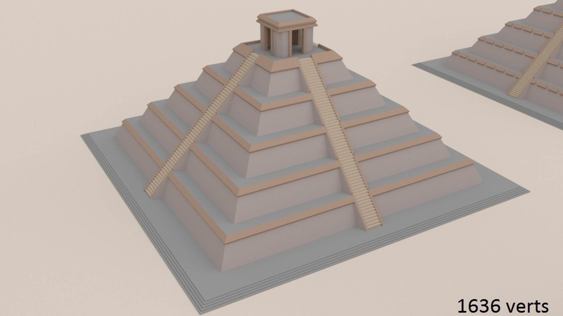 15 different step pyramids 3d model