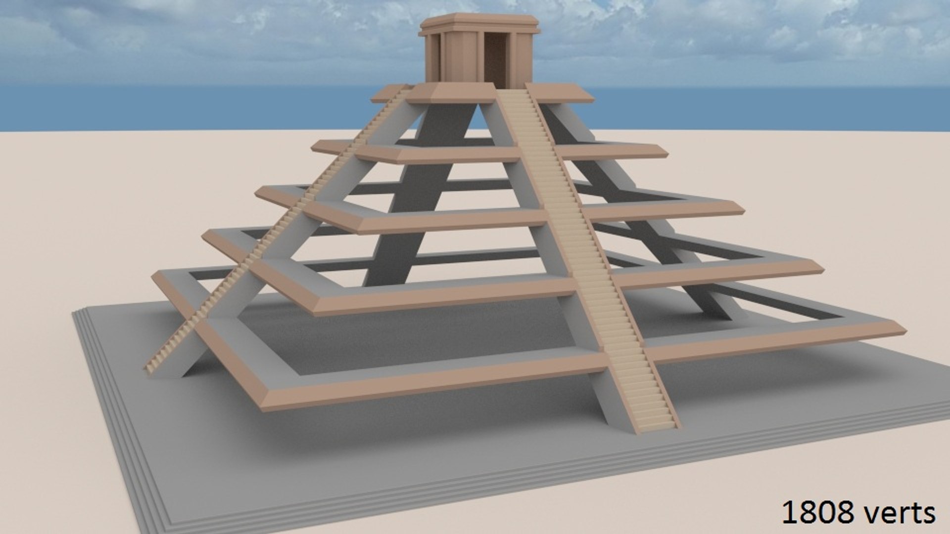 15 Different Step Pyramids 3d Model