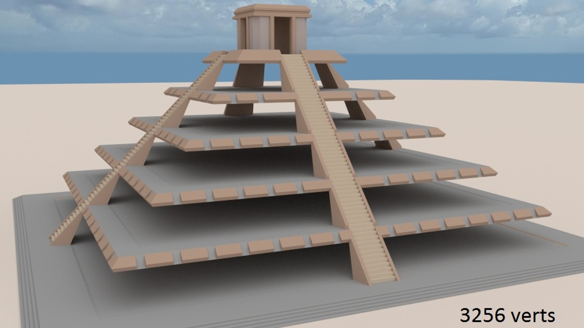 15 Different Step Pyramids 3d Model