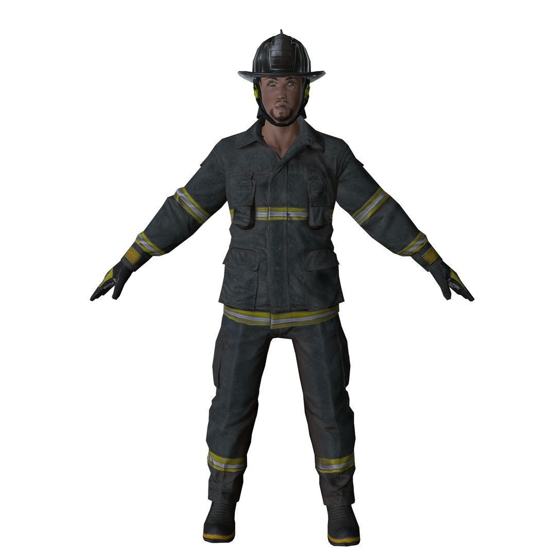 American firefighter man mobile 3D model | 1142333 | TurboSquid