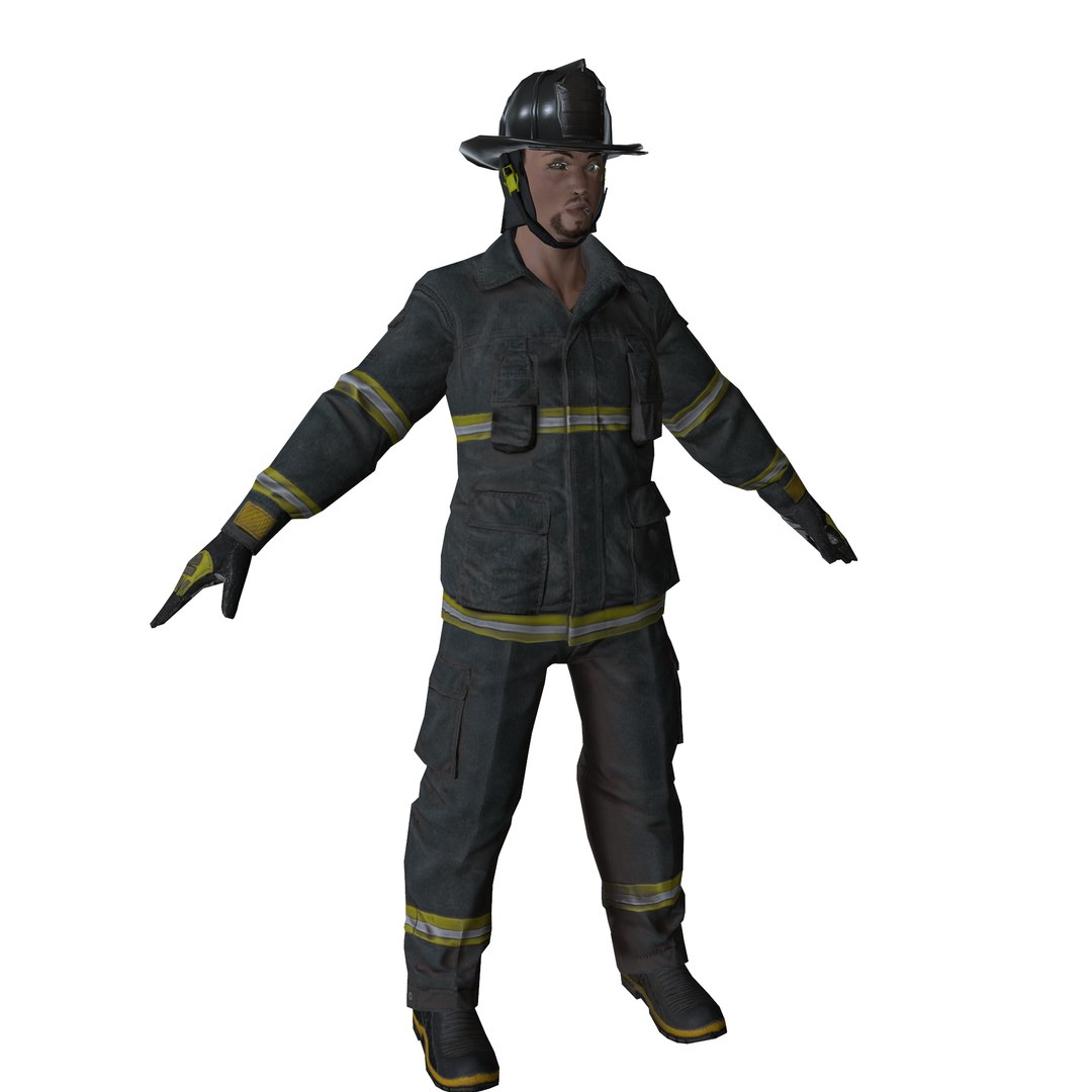 American firefighter man mobile 3D model | 1142333 | TurboSquid