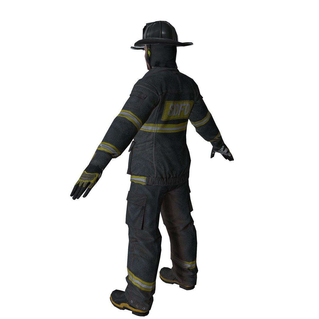 American firefighter man mobile 3D model | 1142333 | TurboSquid