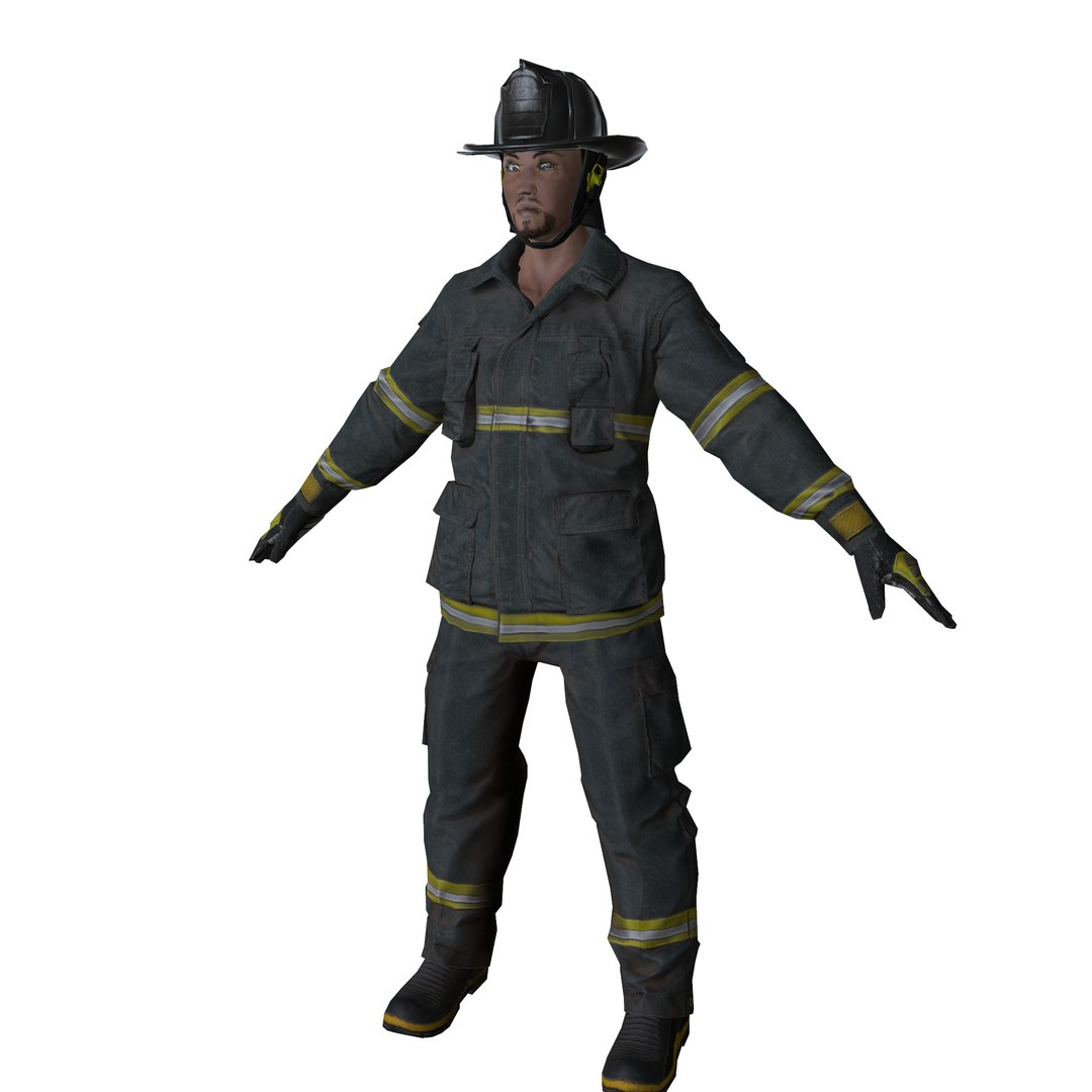 American firefighter man mobile 3D model | 1142333 | TurboSquid