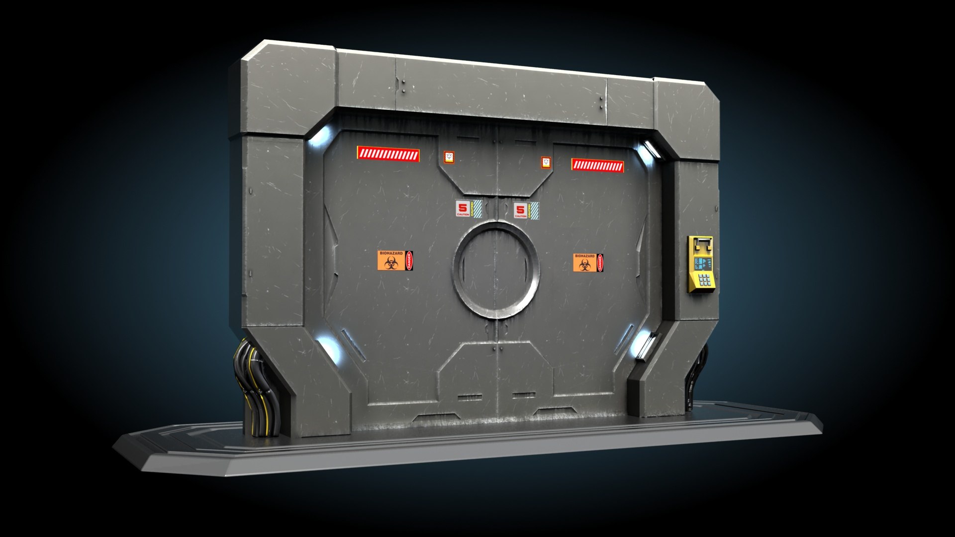 3d Sci Fi Gate Door Model
