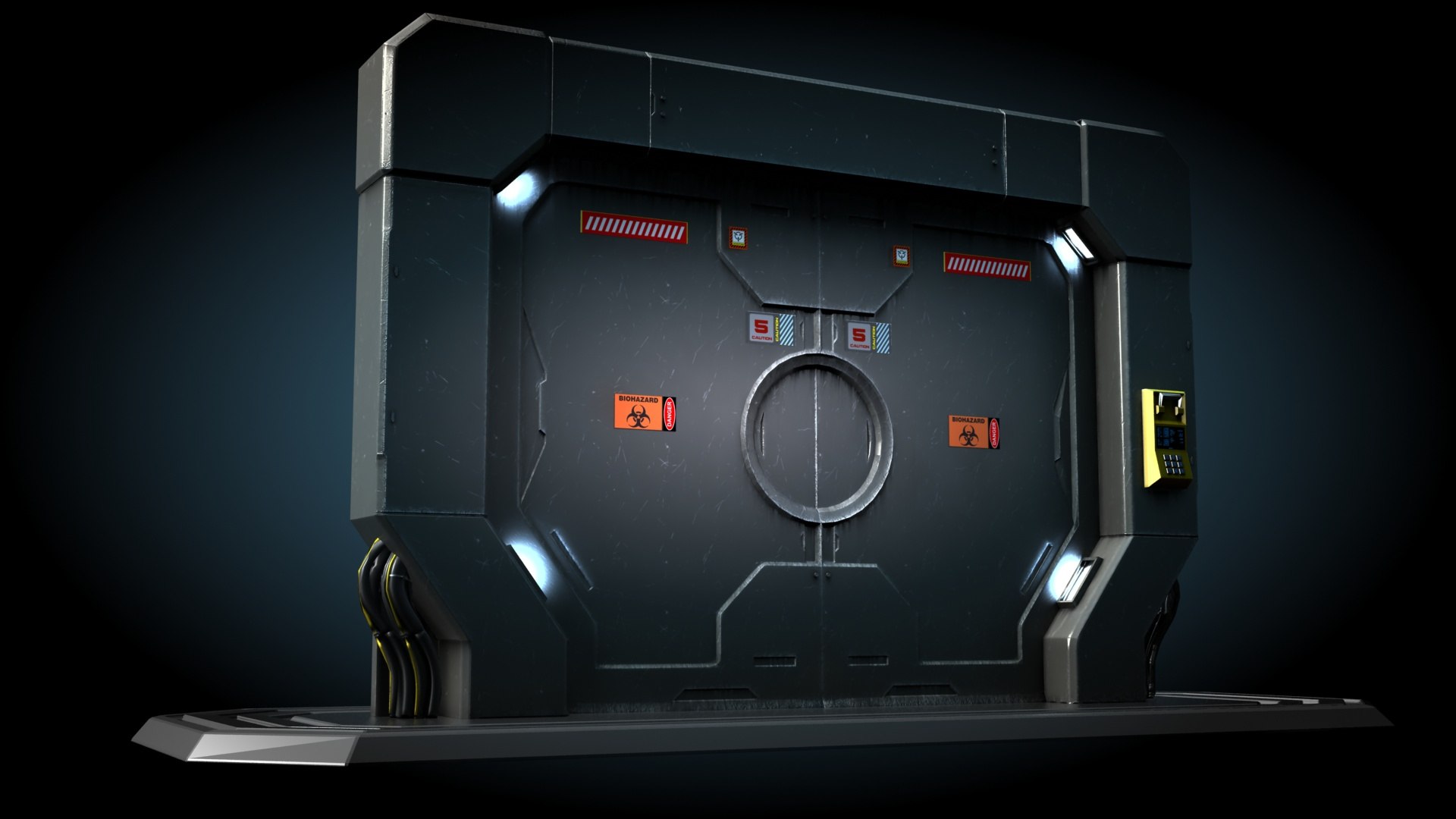 3d Sci Fi Gate Door Model