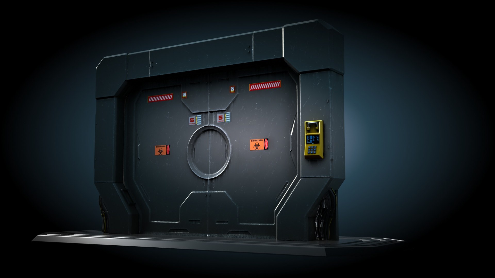 3d Sci Fi Gate Door Model