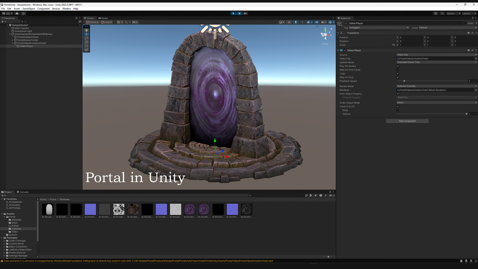 3D Model Medieval Portal Teleport Video Animation For Unreal And Unity - TurboSquid 2232560