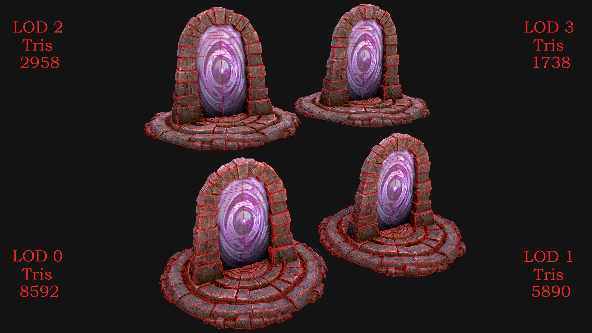 3D Model Portal Arch Teleport To Dark Ender Land For Unreal And Unity1 ...