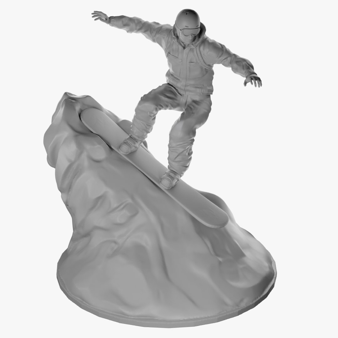 3D Snowboarder PrintReady - TurboSquid 2245438