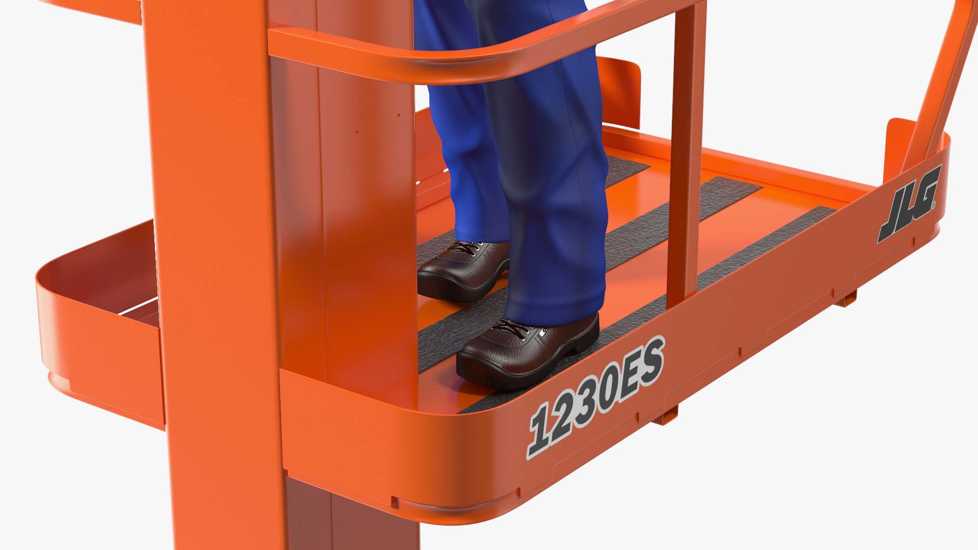 Electrician Worker With JLG 1230ES Vertical Mast Lift Rigged Model ...
