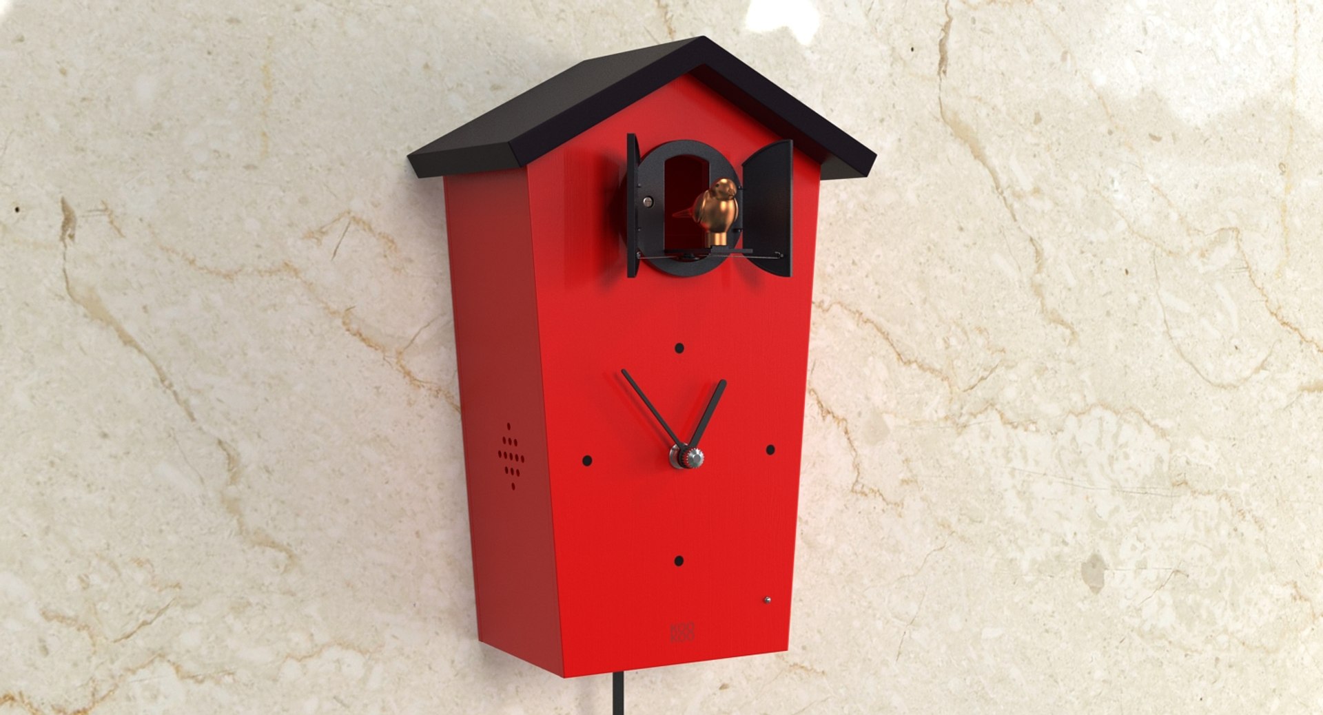 3D Cuckoo Clock Red - TurboSquid 1277916
