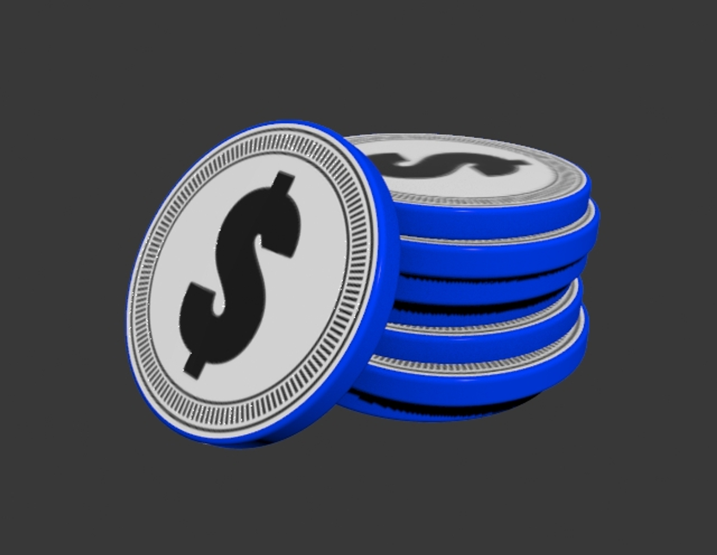 3d Coins Icon Model