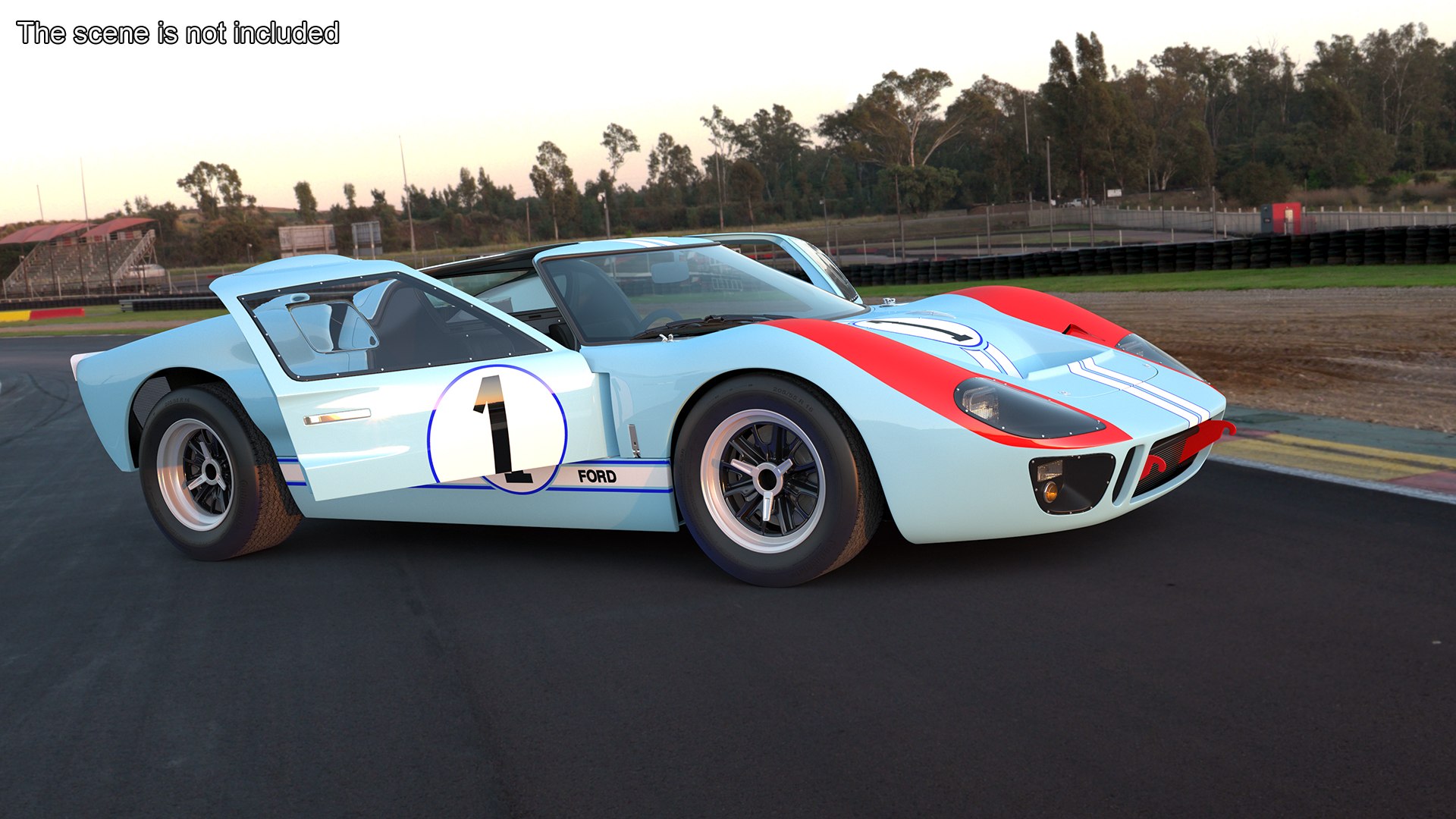 Ford GT40 Racing Car Blue Simplified 3D Model - TurboSquid 2349212