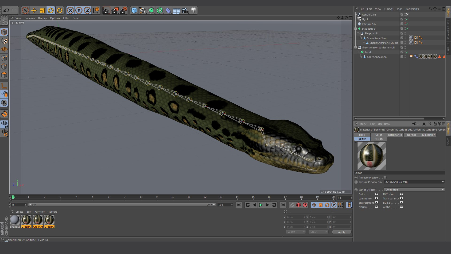 Green Anaconda - Rigged 3D - TurboSquid 1774455