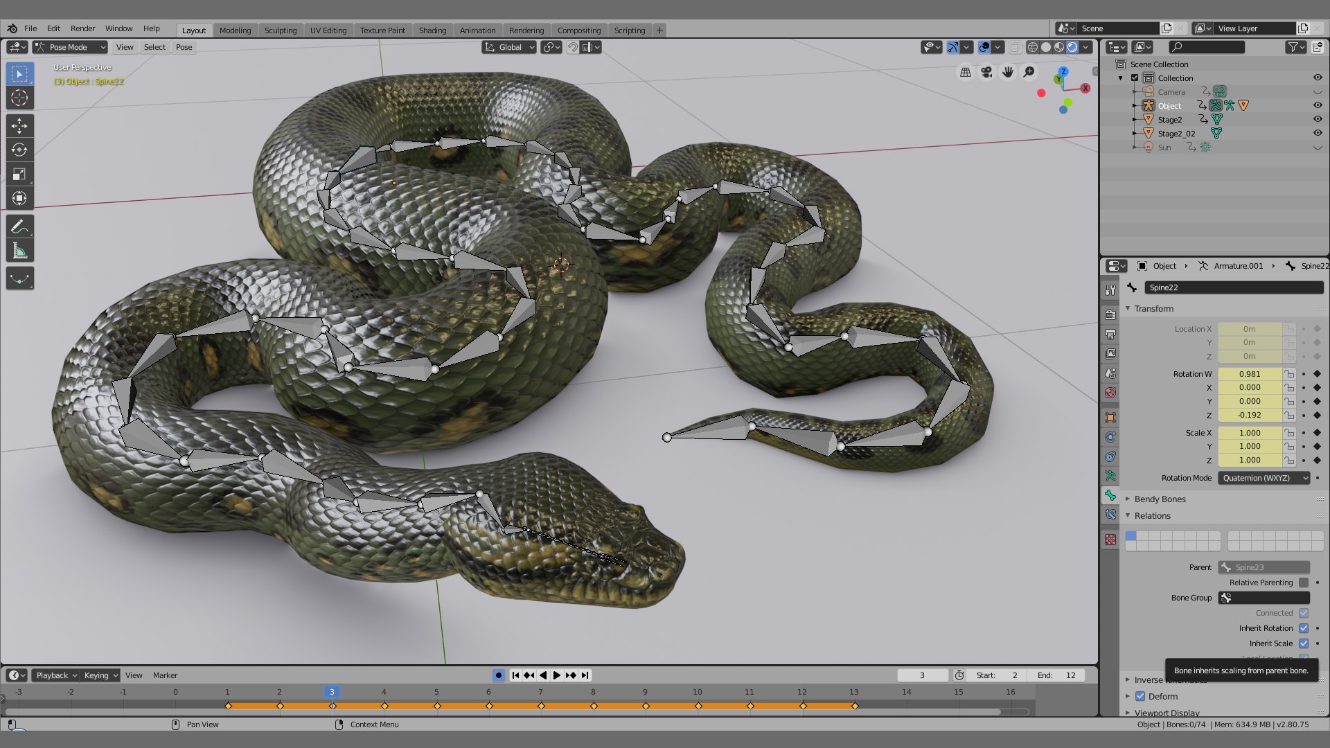 Green Anaconda - Rigged 3D - TurboSquid 1774455