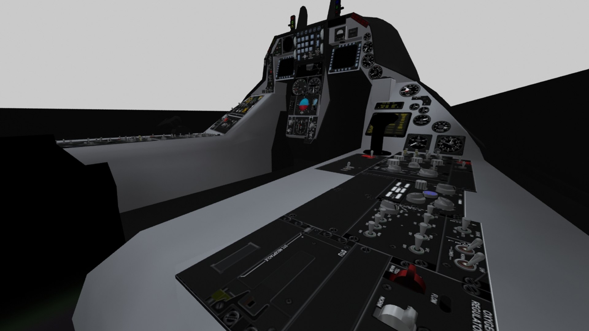 3d f16 cockpit model