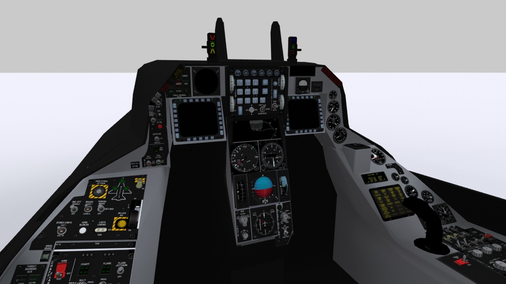 3d f16 cockpit model