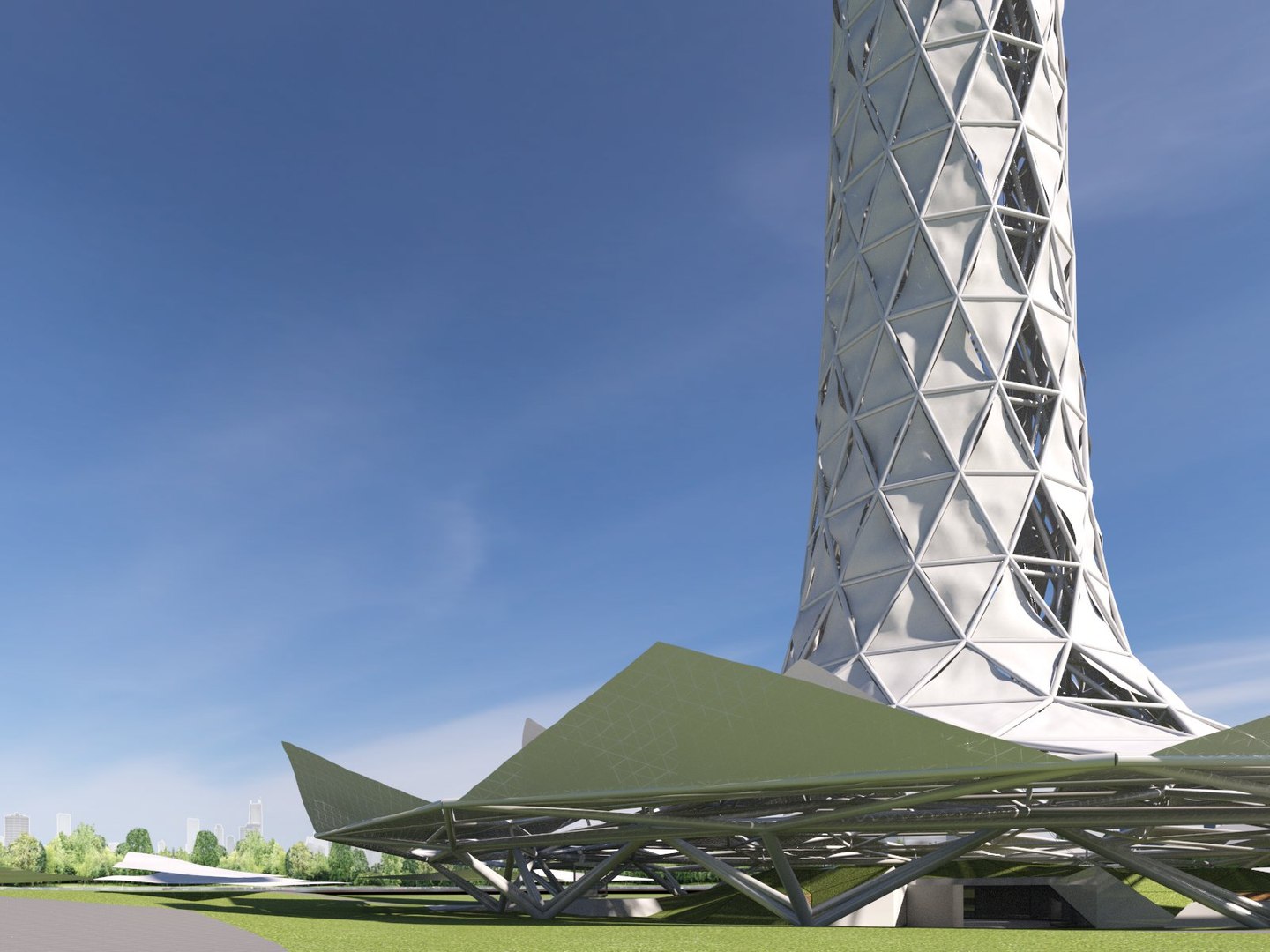 Tall Futuristic Tower 3d Max