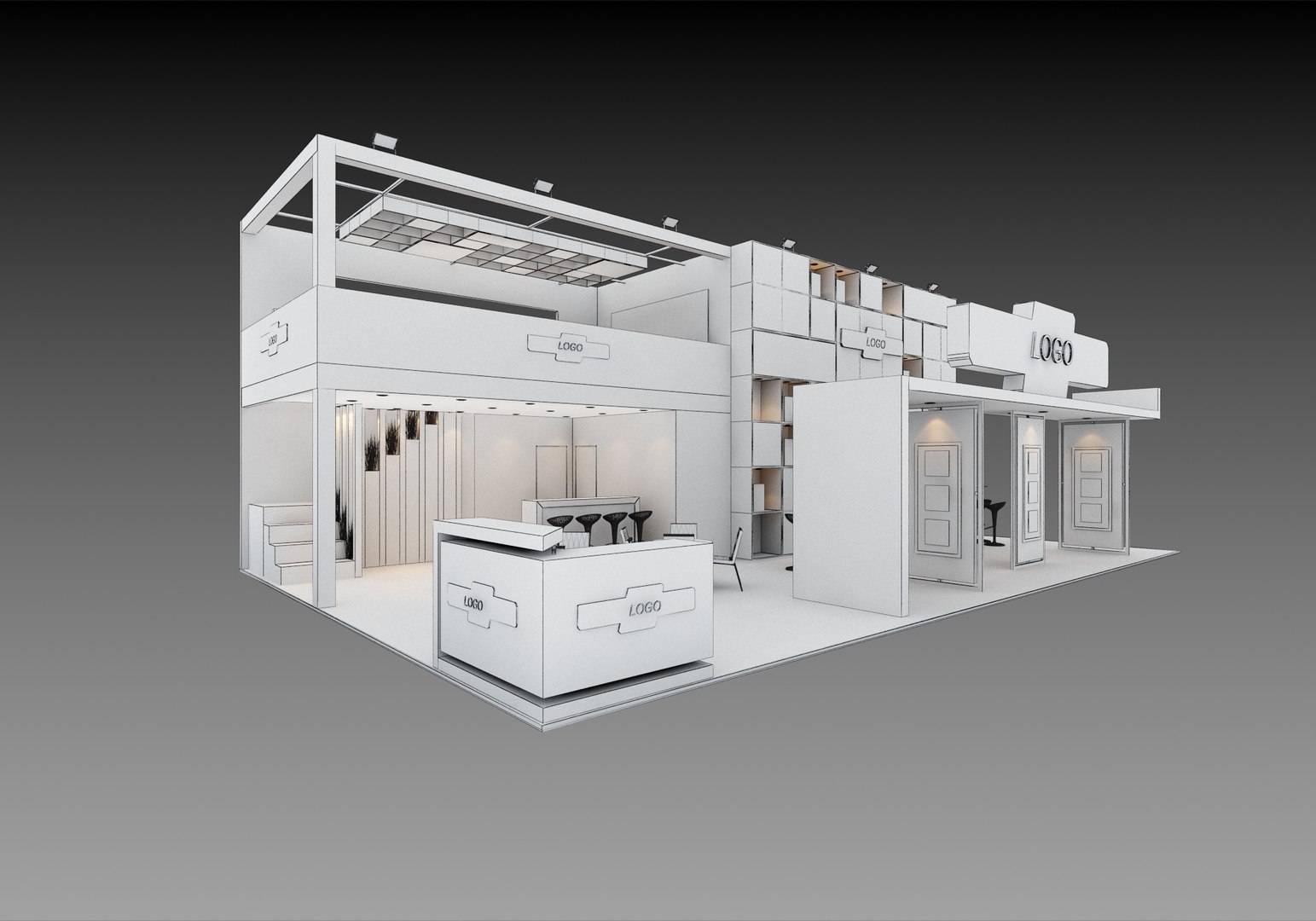 Exhibition Stand Model - TurboSquid 2026459