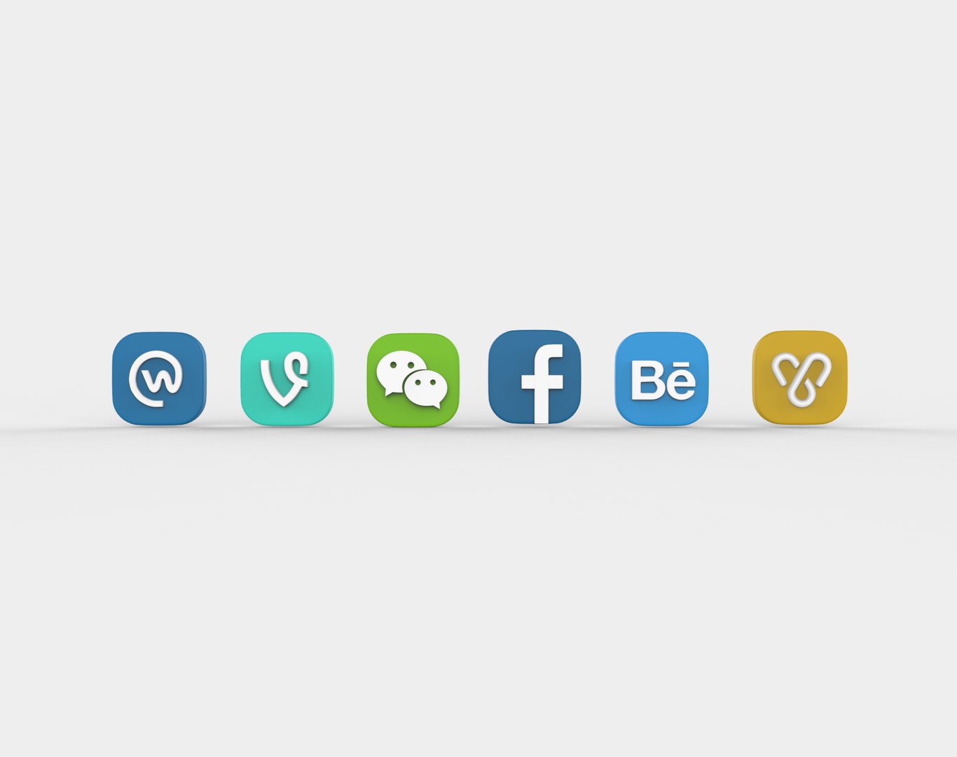 3D Model Social Media Icons 3D Model - TurboSquid 2360382