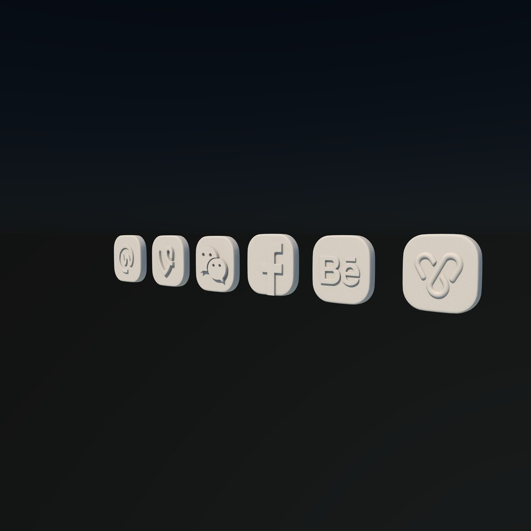 3D Model Social Media Icons 3D Model - TurboSquid 2360382